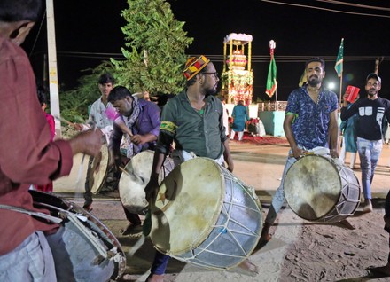 Indian Muslim Men Playing Drums Front Editorial Stock Photo - Stock ...