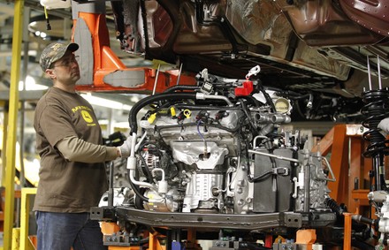 Worker Prepares Install Engine Into Ford Editorial Stock Photo - Stock ...