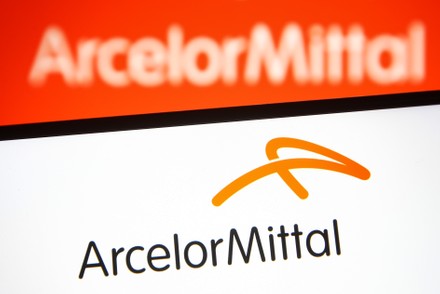 This Photo Illustration Arcelormittal Logo Seen Editorial Stock Photo ...