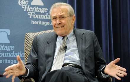 Former Defense Secretary Donald Rumsfeld Discusses Editorial Stock ...