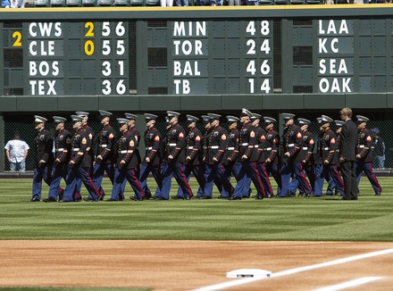 Us Marine Formation Marches Onto Field Editorial Stock Photo - Stock ...