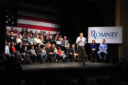 Republican Presidential Candidate Greets Audience Member Editorial ...
