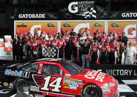 Tony Stewart Team Celebrates Winning Nascar Editorial Stock Photo ...