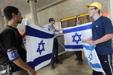 Rightwing Israelis Hold Israeli Flags Against Editorial Stock Photo ...