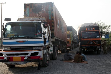 Truck Drivers Wait Cross Border Border Editorial Stock Photo - Stock ...