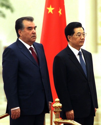 Tajikistans President Emomali Rahmonov L Chinese Editorial Stock Photo ...