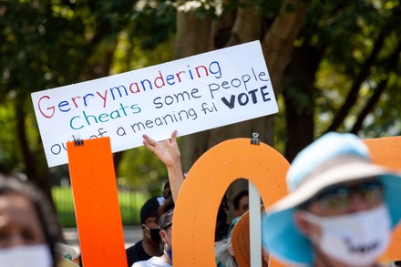 Protester Holds Sign Against Gerrymandering During Editorial Stock ...