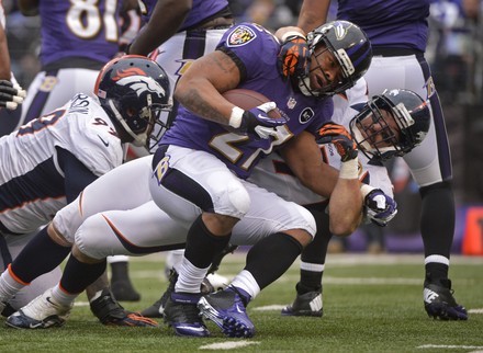 Denver Broncos Quarterback Hands Off Running Editorial Stock Photo ...