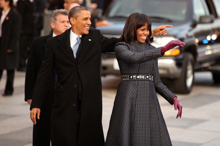 Presidential Motorcade Drives Parade Route Inaugural Editorial Stock ...