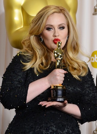 Singer Adele Adkins Hold Her Oscar Editorial Stock Photo - Stock Image | Shutterstock