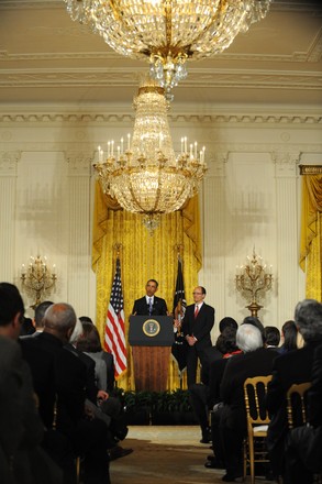 President Barack Obama L Introduces Thomas Editorial Stock Photo ...
