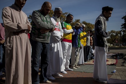 Group Muslim Men Pray Infront Us Editorial Stock Photo - Stock Image ...