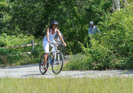 President Obama Rides Bike During Family Editorial Stock Photo - Stock ...