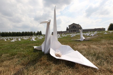 One 1000 Origami Paper Cranes Sits Editorial Stock Photo - Stock Image ...