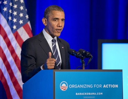 Obama speaks at an OFA Event, Washington, District of Columbia, United ...