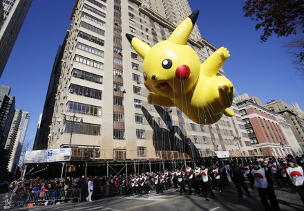 Pikachu Balloon Floats Down Parade Route Editorial Stock Photo - Stock ...
