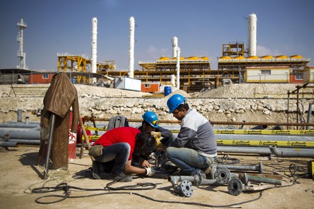 The South Pars Natural Gas Field in Iran, Asaloyeh - 22 Jan 2014 Stock ...