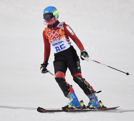 Irans Forough Abbasi Finishes Ladies Slalom Editorial Stock Photo ...