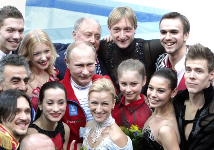 Russian President Vladimir Putin Poses Members Editorial Stock Photo ...