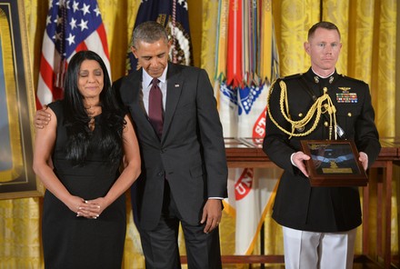 President Barack Obama Comforts Lenora Alvarado Editorial Stock Photo ...