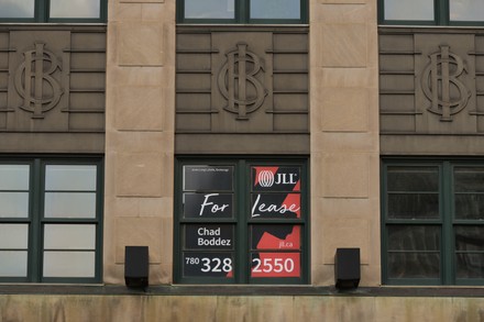 Lease Sign Visible Windows Office Building Editorial Stock Photo ...