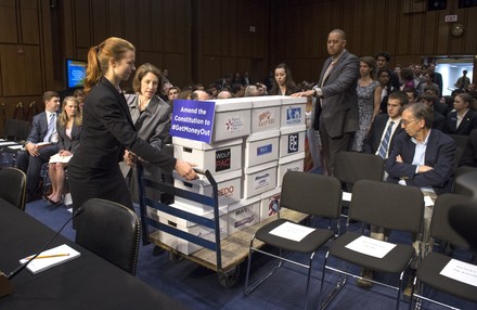 Boxes Containing Petitions Calling Campaign Finance Editorial Stock ...