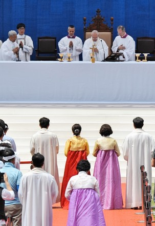 Pope Francis Celebrates His First Korean Editorial Stock Photo - Stock ...