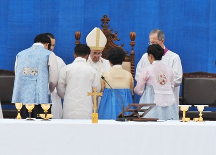 Pope Francis Celebrates His First Korean Editorial Stock Photo - Stock ...