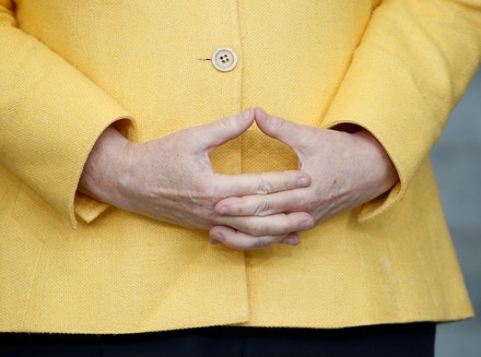 Hands German Chancellor Angela Merkel Pictured Editorial Stock Photo ...