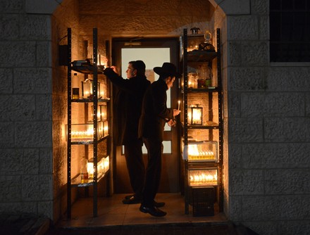 Jews Celebrate Hanukkah In Jerusalem, Israel - 23 Dec 2014 Stock ...