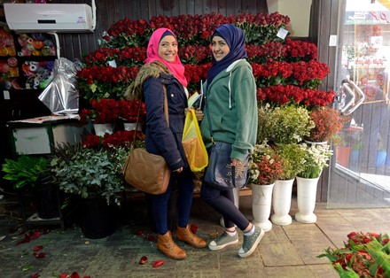 Palestinian Teens Pose Front Red Roses Editorial Stock Photo - Stock Image | Shutterstock