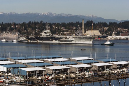 Uss Ranger Towed Puget Sound Naval Editorial Stock Photo - Stock Image ...