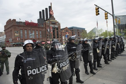 Police Riot Gear Block Pratt Street Editorial Stock Photo - Stock Image ...