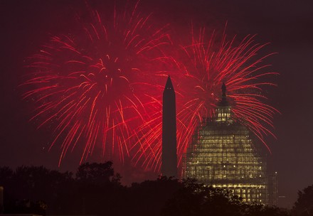 Fireworks Explode Over National Mall Honor Editorial Stock Photo ...