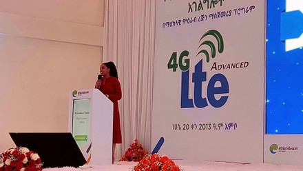Ceo Ethiotelecom Frehiwot Tamiru Speaks During Editorial Stock Photo ...