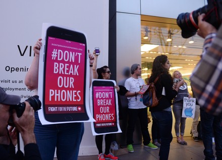 Privacy Activists Gather Outside Apple Store Editorial Stock Photo ...