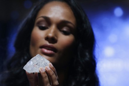 Sotheby's rough diamond Lesedi la Rona on display, New York, United ...