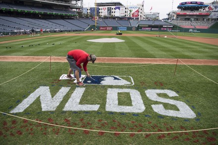 Worker Paints Nlds Logo On Field Editorial Stock Photo - Stock Image ...