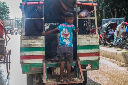 Young Boy Seen On Human Hauler Editorial Stock Photo - Stock Image ...