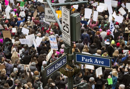 Massive Crowds March Past 42nd Street Editorial Stock Photo - Stock ...