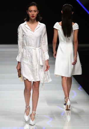 Chinese Models Wear Dresses Made By Editorial Stock Photo - Stock Image ...