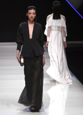 Chinese Models Wear Dresses Made By Editorial Stock Photo - Stock Image ...