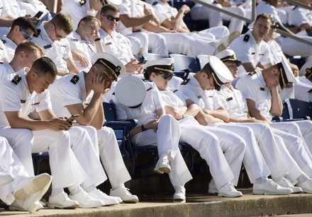 Underclass Midshipmen Wait Start Graduation Commissioning Editorial ...