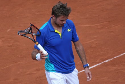 Stan Wawrinka Switzerland Breaks His Racket Editorial Stock Photo ...