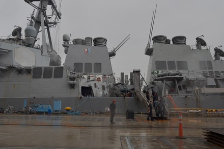 Sailors Board Damaged Uss Fitzgerald Seen Editorial Stock Photo - Stock ...