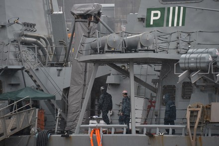 Sailors Walk On Damaged Uss Fitzgerald Editorial Stock Photo - Stock ...