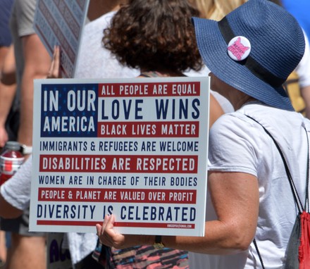 Demonstrators Protest Yesterdays Charlottesville Virginia Violence ...