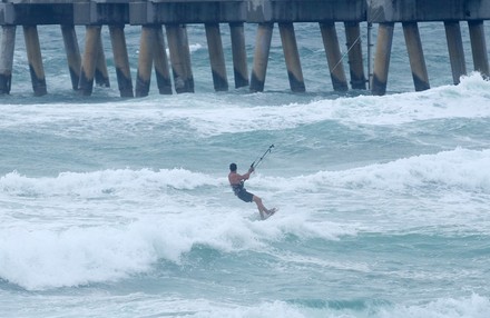 Kite Surfer Rides Waves Atlantic Ocean Editorial Stock Photo - Stock ...