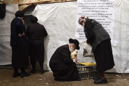 Ultraorthodox Couple Prepare Swing Chicken Over Editorial Stock Photo ...