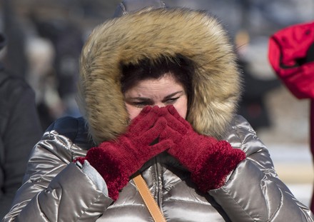 Tourist Covers Their Face Cold Weather Editorial Stock Photo - Stock ...